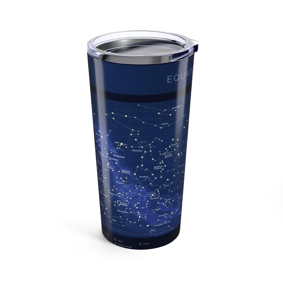 Equatorial Star Map Tumbler 20oz | Constellation Night Sky Thermo Cup ...