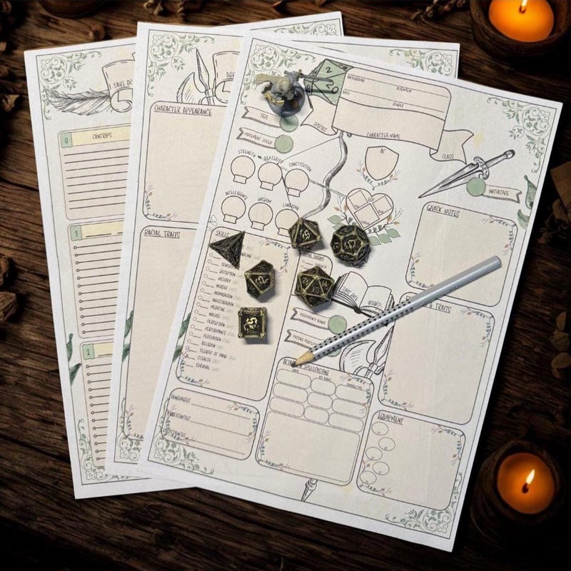 Scheda dnd 5e editabile - Etsy Italia