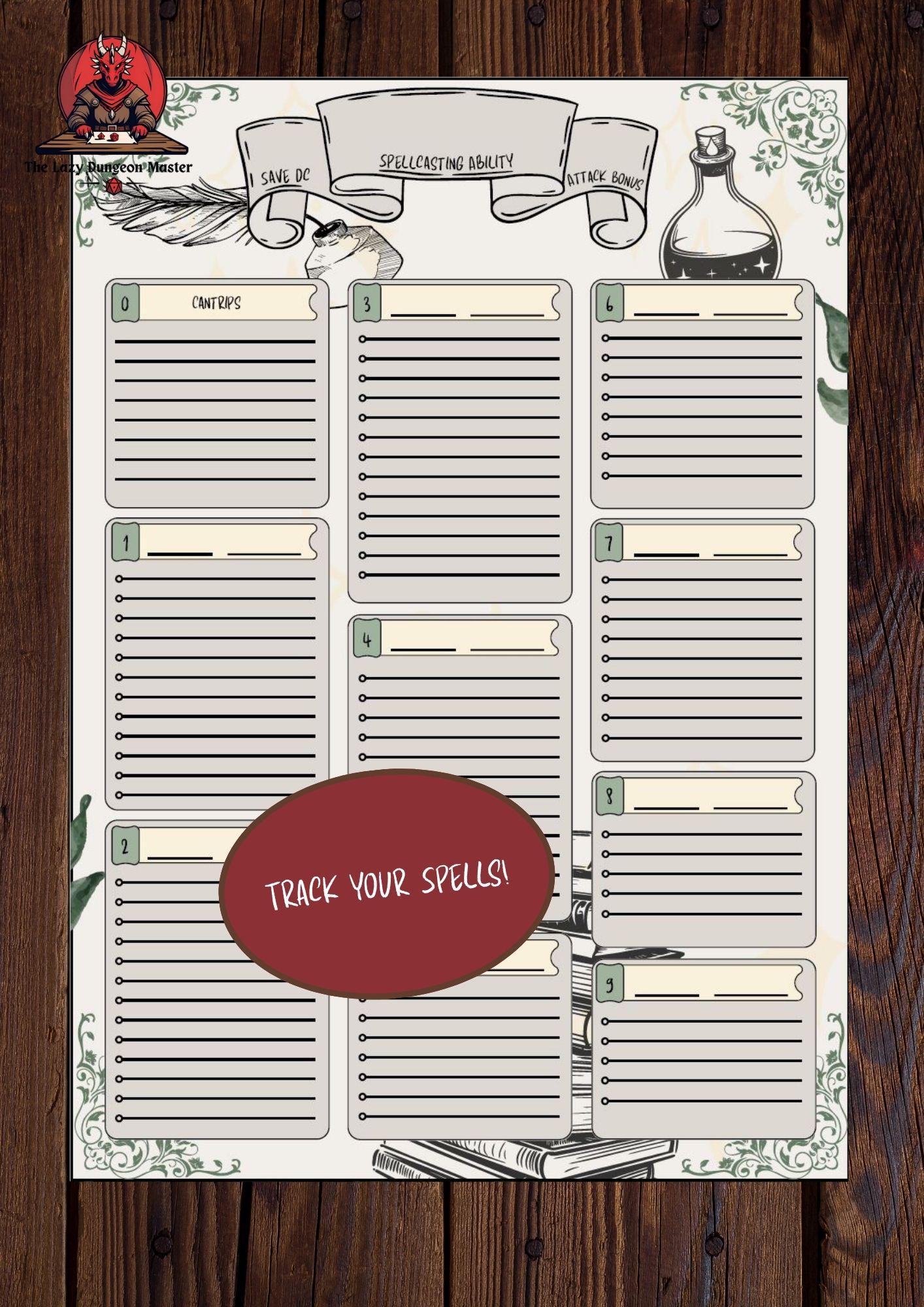 Printable D&D Character Sheet: Sketchbook Style RPG (A4 PDF Download ...