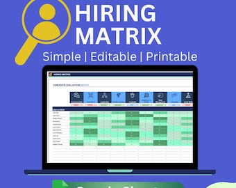 Hiring Matrix Google Sheets Template | Candidate Evaluation Tool ...