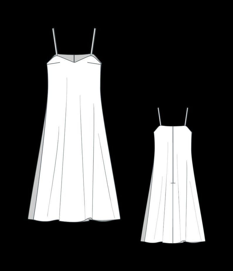 Linen Maxi Dress Sewing Pattern, Sleeveless Button Front (PDF Pattern ...