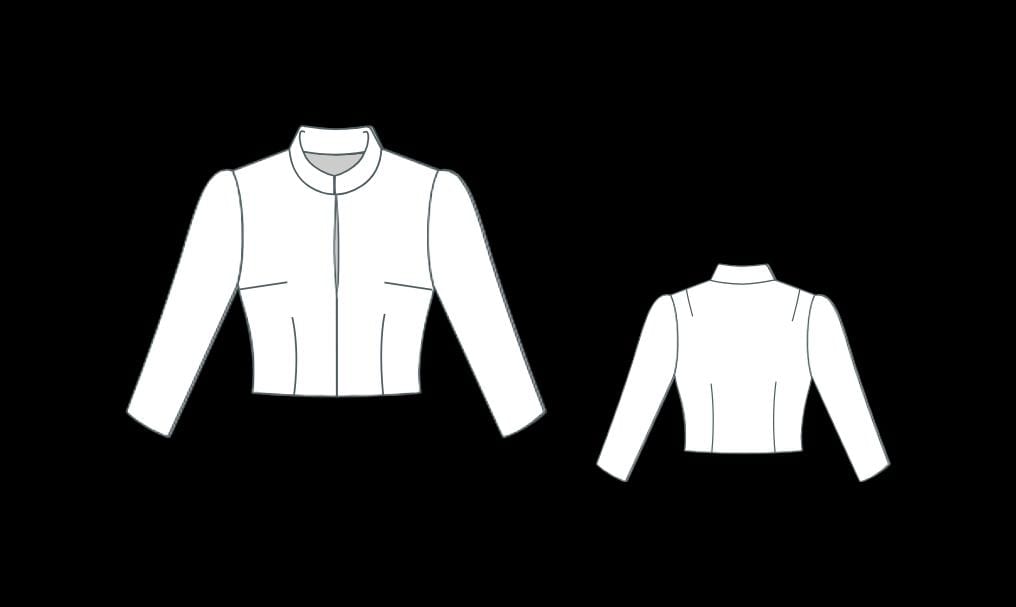 Mandarin Neck Fitted Jacket Sewing Pattern: Women's Cropped Jacket (PDF Template XS-4XL) - Etsy