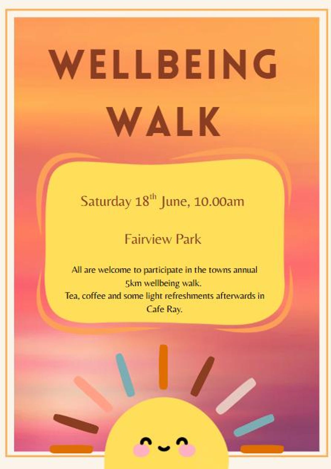 Wellbeing Walk Poster / Flyer - Etsy