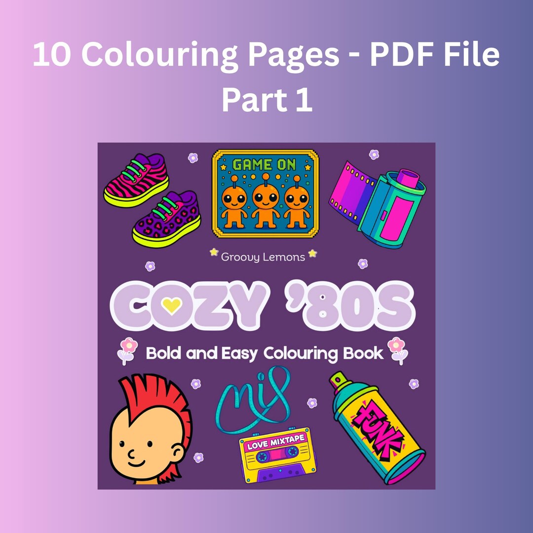 10 Bold and Easy Colouring Pages From the Cozy '80s Colouring Book by ...