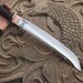 Handmade Wootz Steel Short Sword: Bushcraft Knife With Leather Sheath ...
