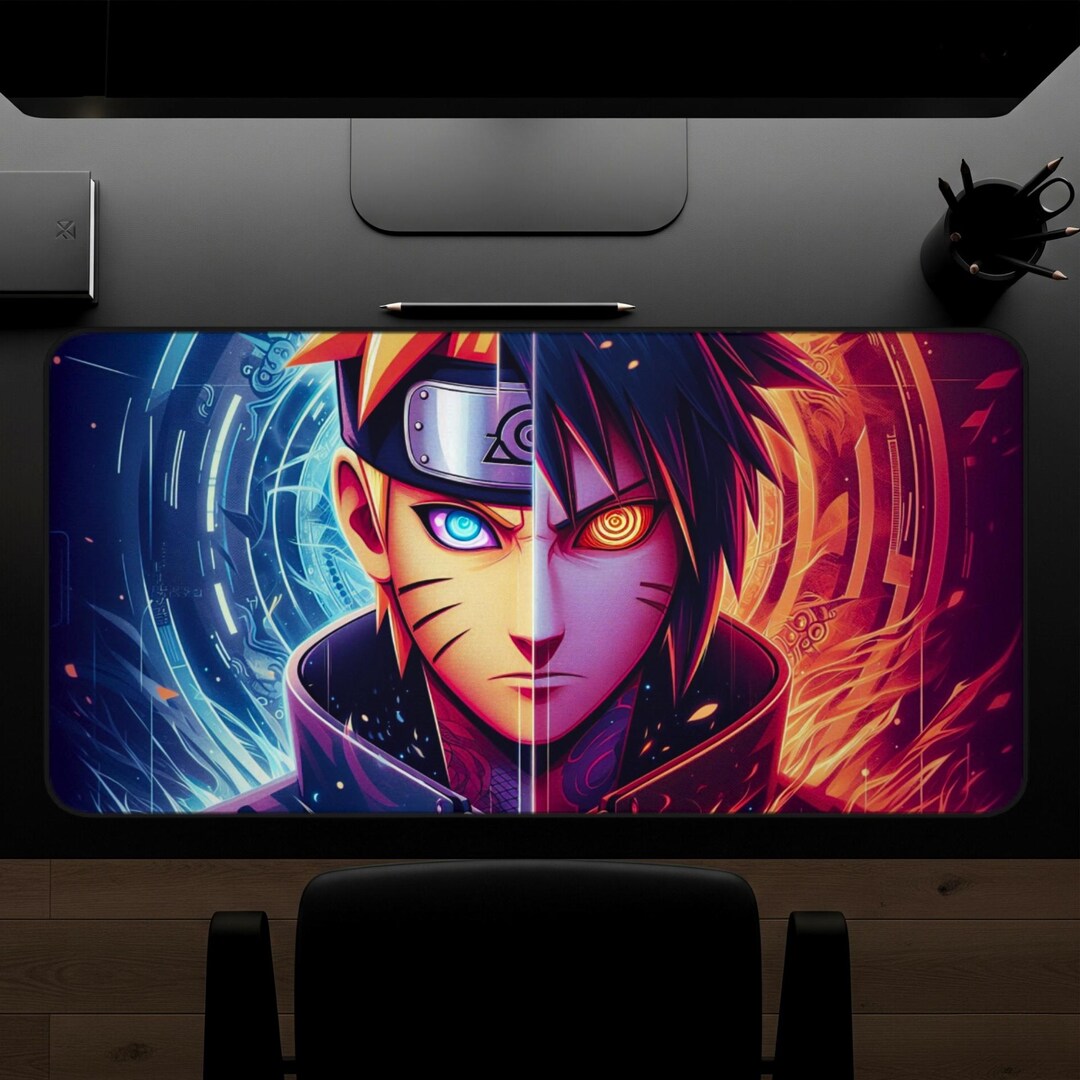 Naruto Vs Sasuke Desk Mat | Uzumaki & Uchiha Gaming Mouse Pad ...