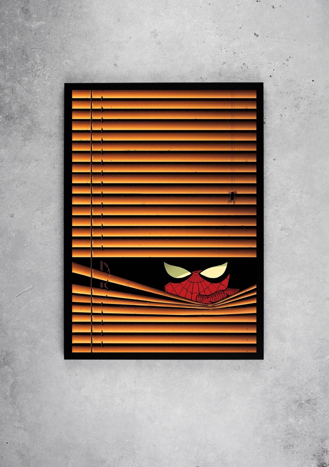 Spider-man Poster Peeking Through Blinds - Comic Art Poster - Marvel ...
