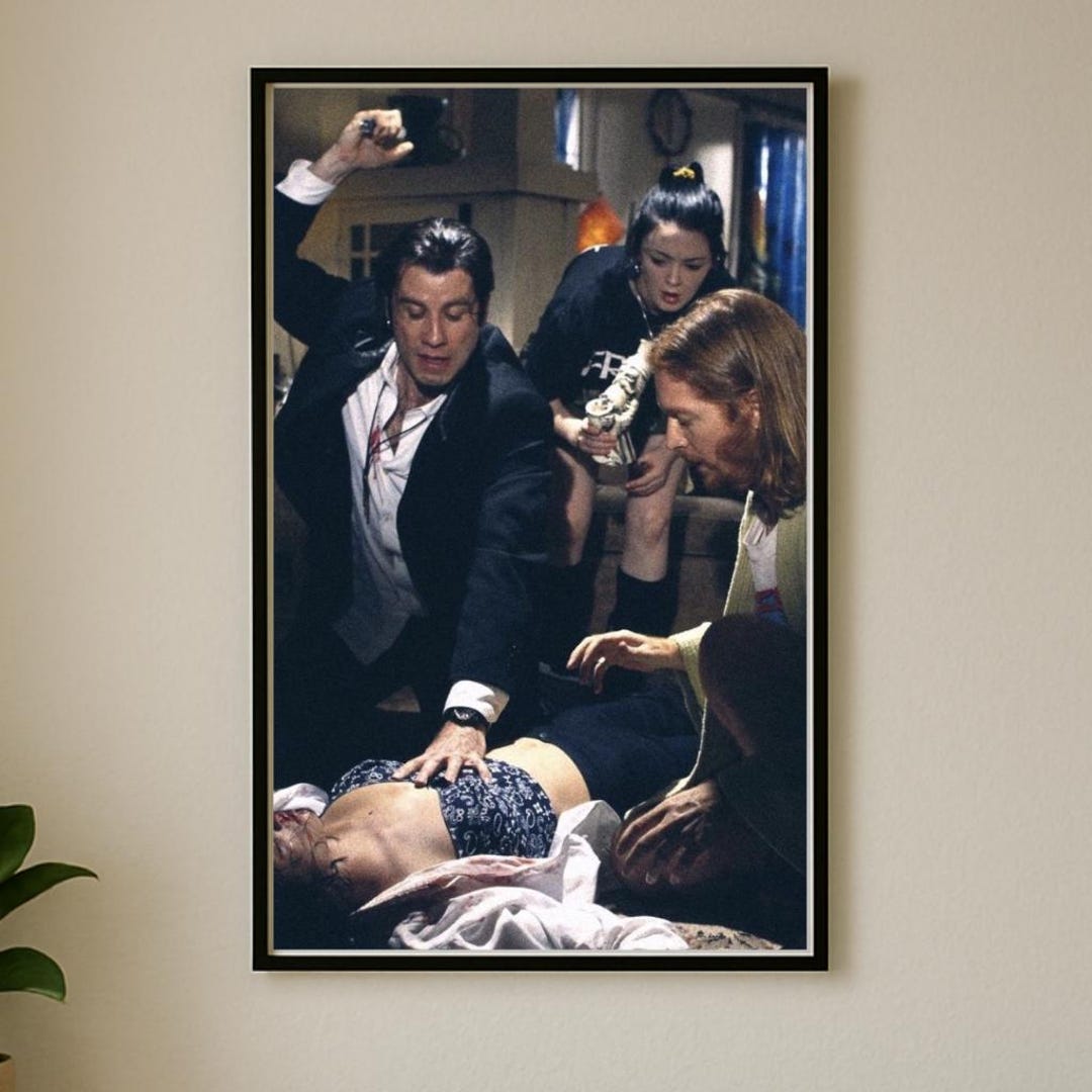 Pulp Fiction Overdose Scene Poster – Cult Movie Art Print, Tarantino ...