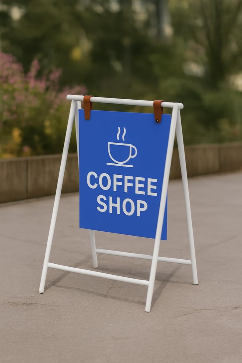 Custom Sidewalk A-frame Sign – Outdoor Swinging Blade Sign for Cafe ...