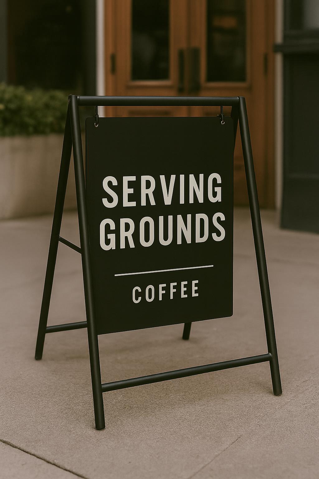 Custom Sidewalk A-frame Sign – Outdoor Swinging Blade Sign for Cafe ...