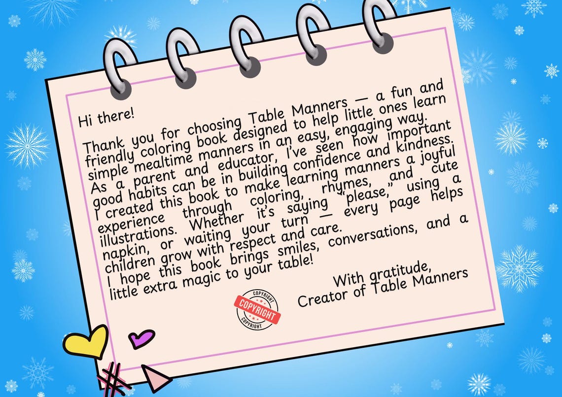 Table Manners Coloring Book for Kids | Printable Activity | Educational ...