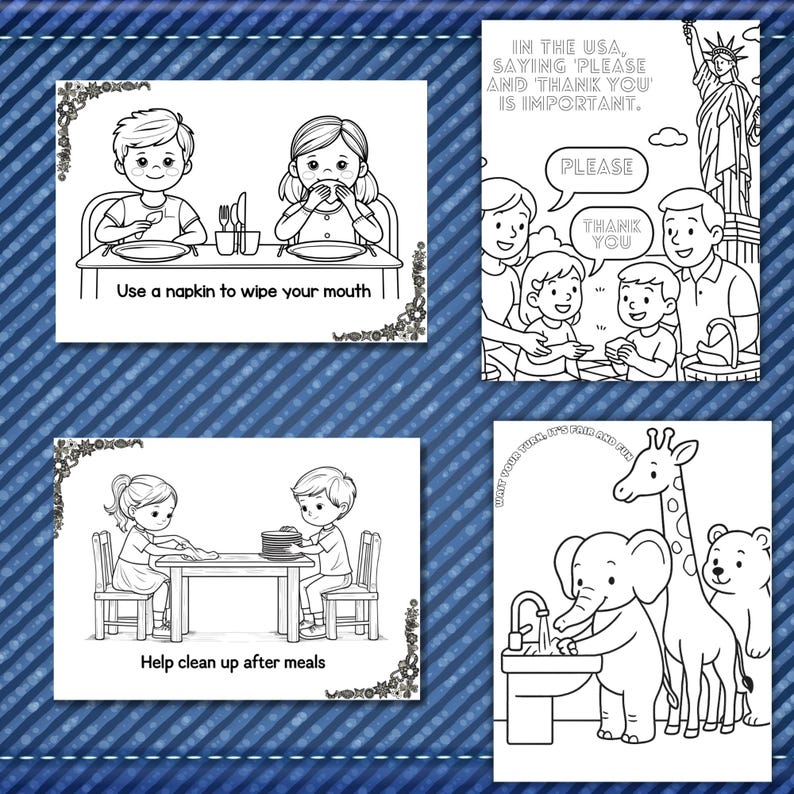Coloring Book Bundle, 3-in-1 Kids Activity, Table Manners, Classroom ...