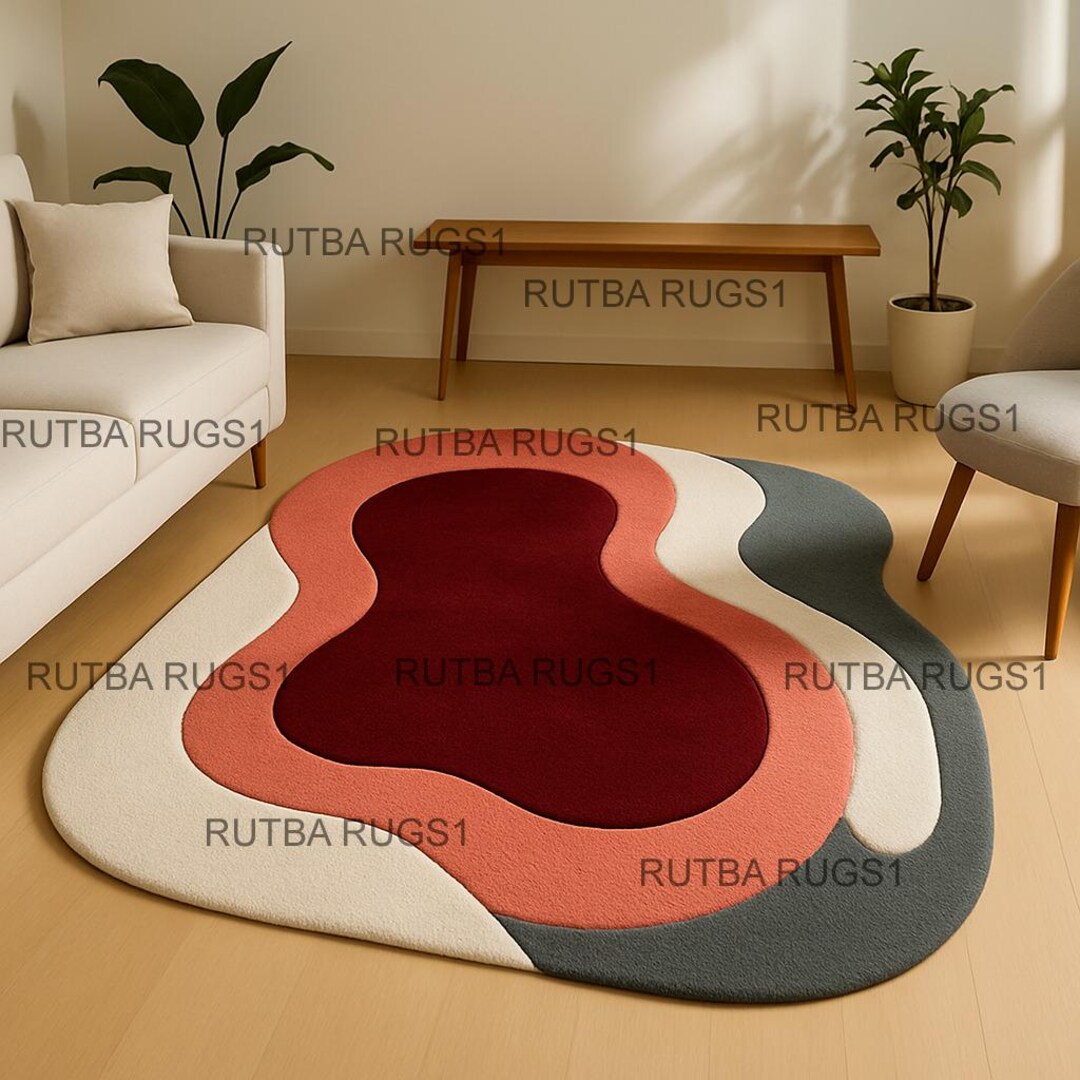 Handcraft Hand-tufted Rug-amoeba Shape a 3x5 Rug in Features Rich ...