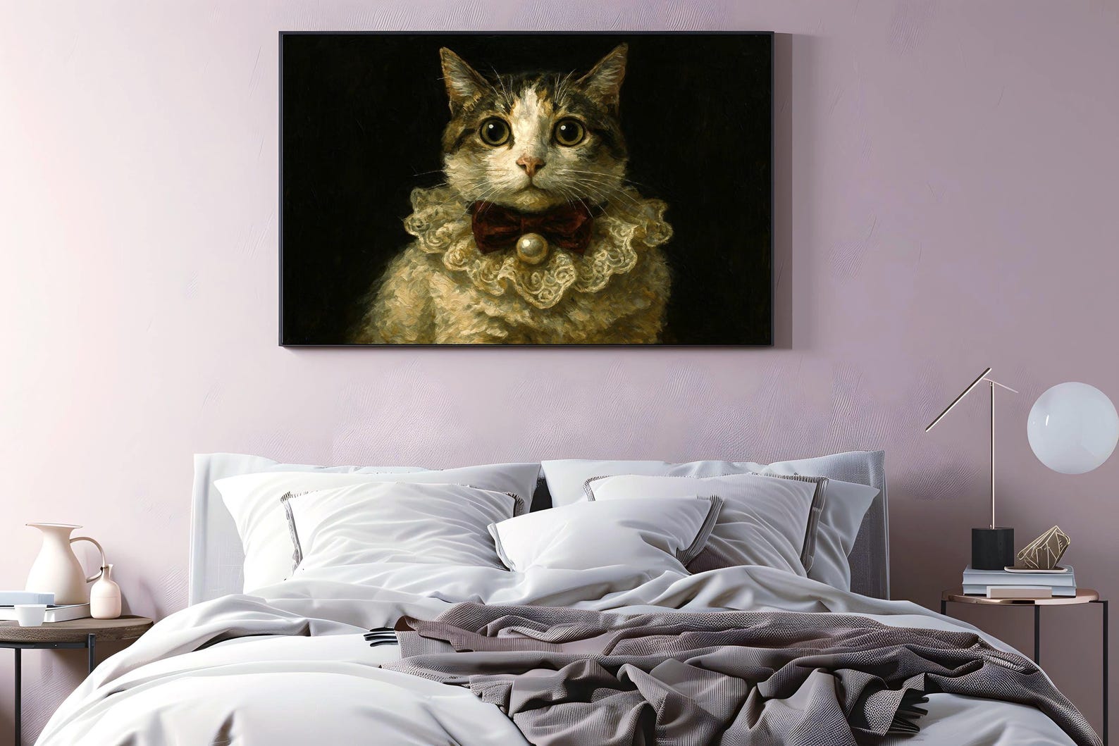 Royal Cat Portrait – Baroque Cat Wall Art, Vintage Feline Painting ...