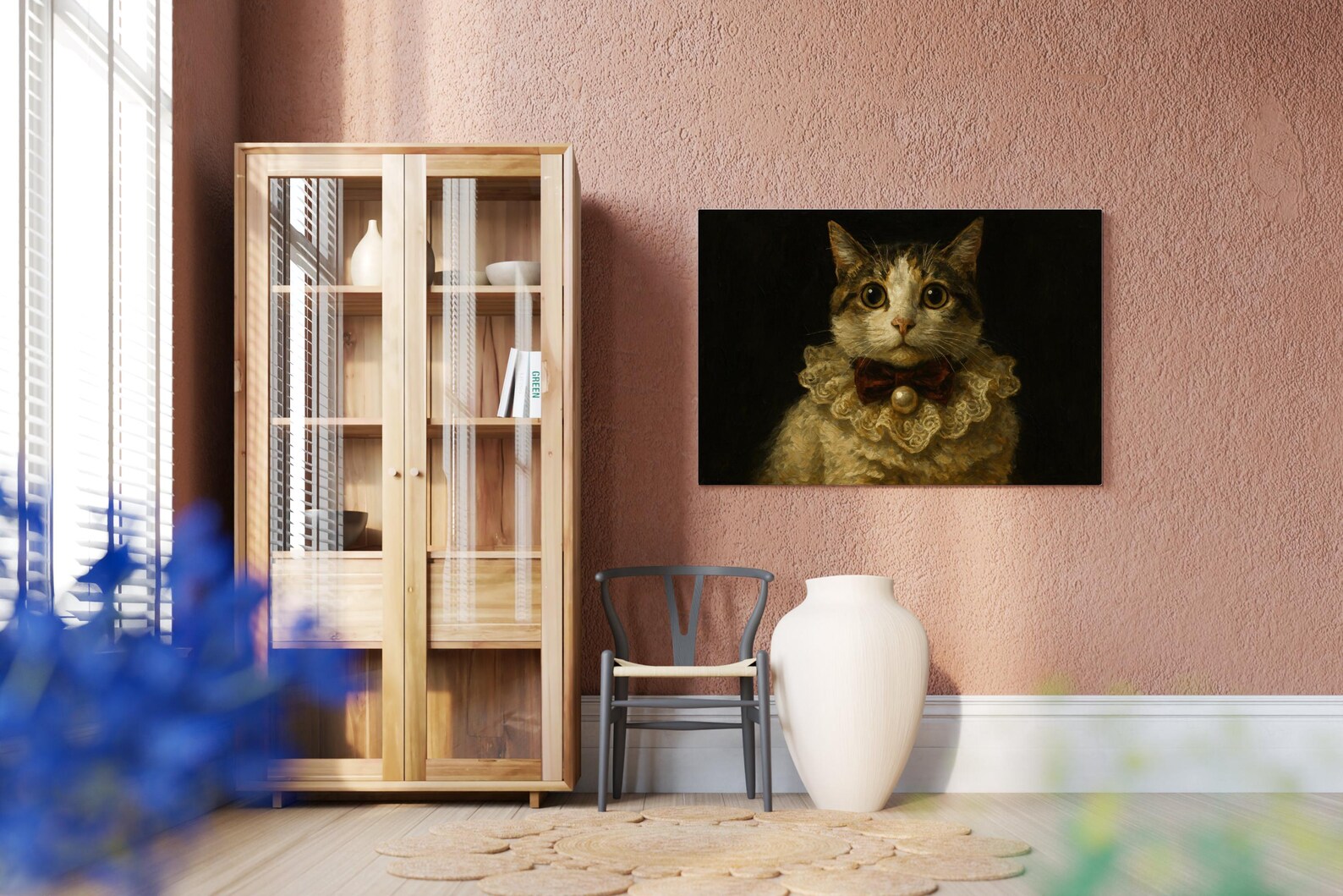 Royal Cat Portrait – Baroque Cat Wall Art, Vintage Feline Painting ...