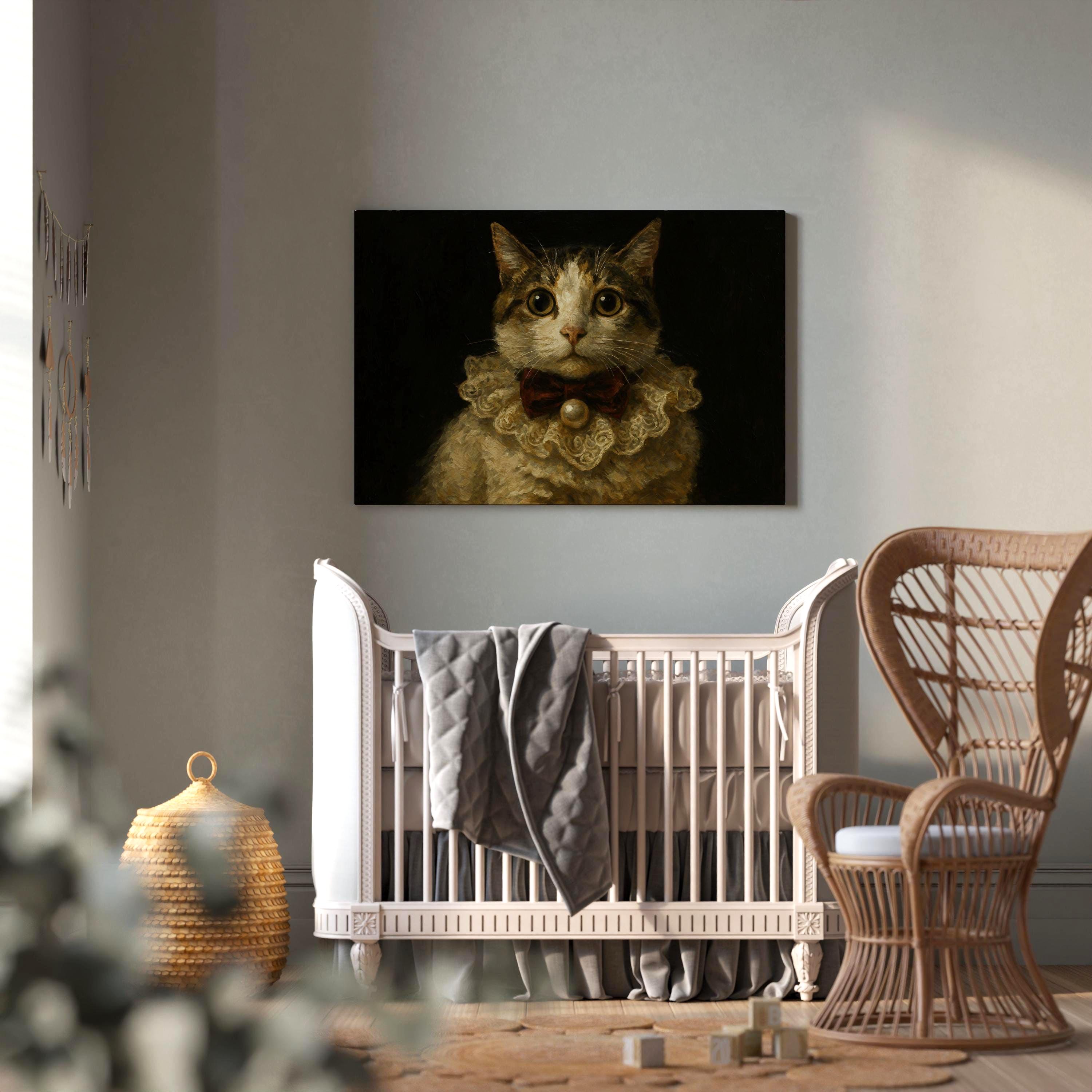 Royal Cat Portrait – Baroque Cat Wall Art, Vintage Feline Painting ...