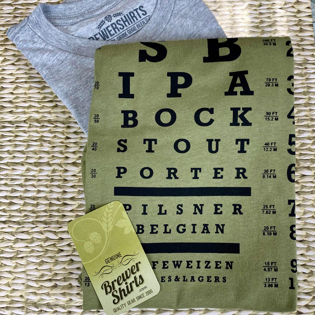 Beer Eye Chart T-shirt: Homebrewer Gift, Craft Beer Lover Tee - Etsy