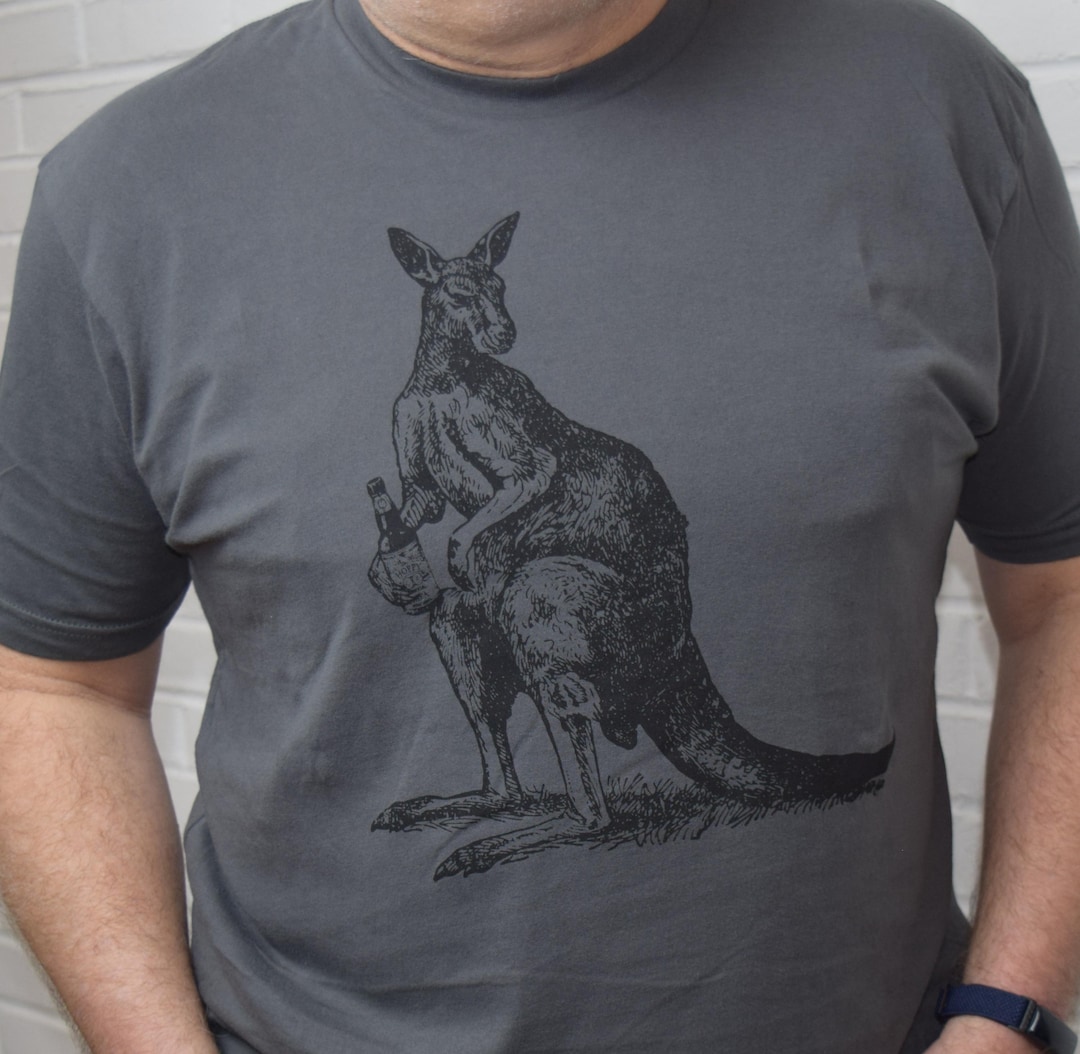 Beer Drinking Kangaroo Beer Shirt, Homebrew Drinking Kangaroo Tee, Gift ...