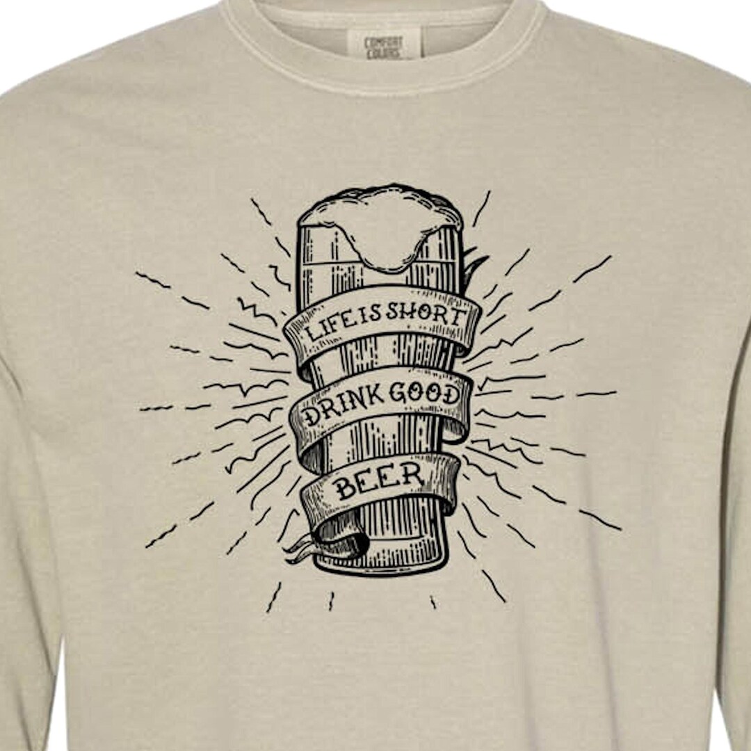 Homebrew Lover Shirt • Life is Short Drink Good Beer Tattoo Tshirt for ...