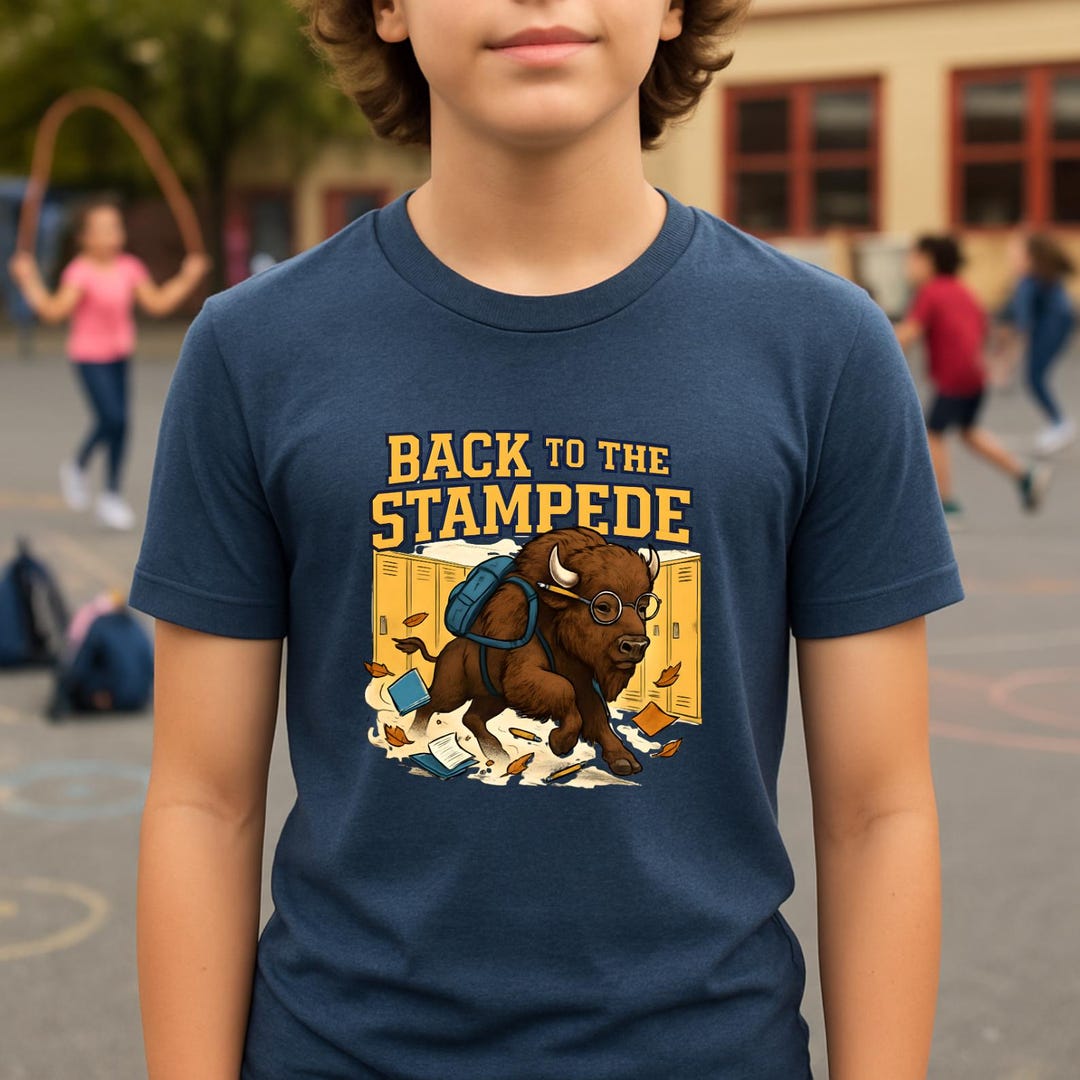 Back to School Bison Png, Funny Student Buffalo Png, Retro Classroom Stampede Art, Academic ...