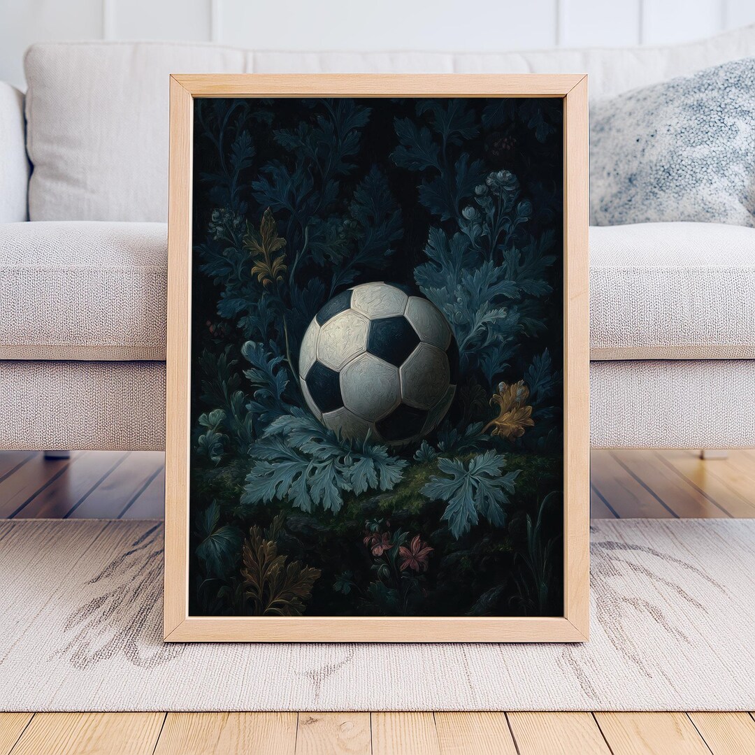 Soccer Wall Art Dark Botanical Football Still Life Print - Etsy UK