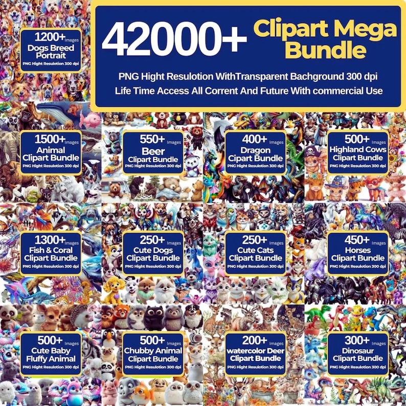 Mega Clipart Bundle - 42,000+ Clip Art Graphics (commercial Use ...