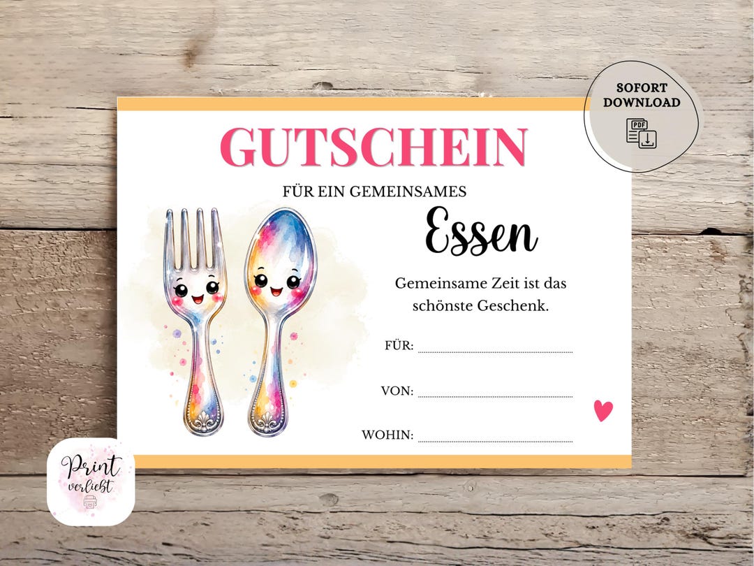 Printable Restaurant Voucher Template | Last Minute Gift Idea ...