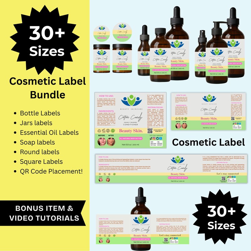 Cosmetic Labels - Etsy