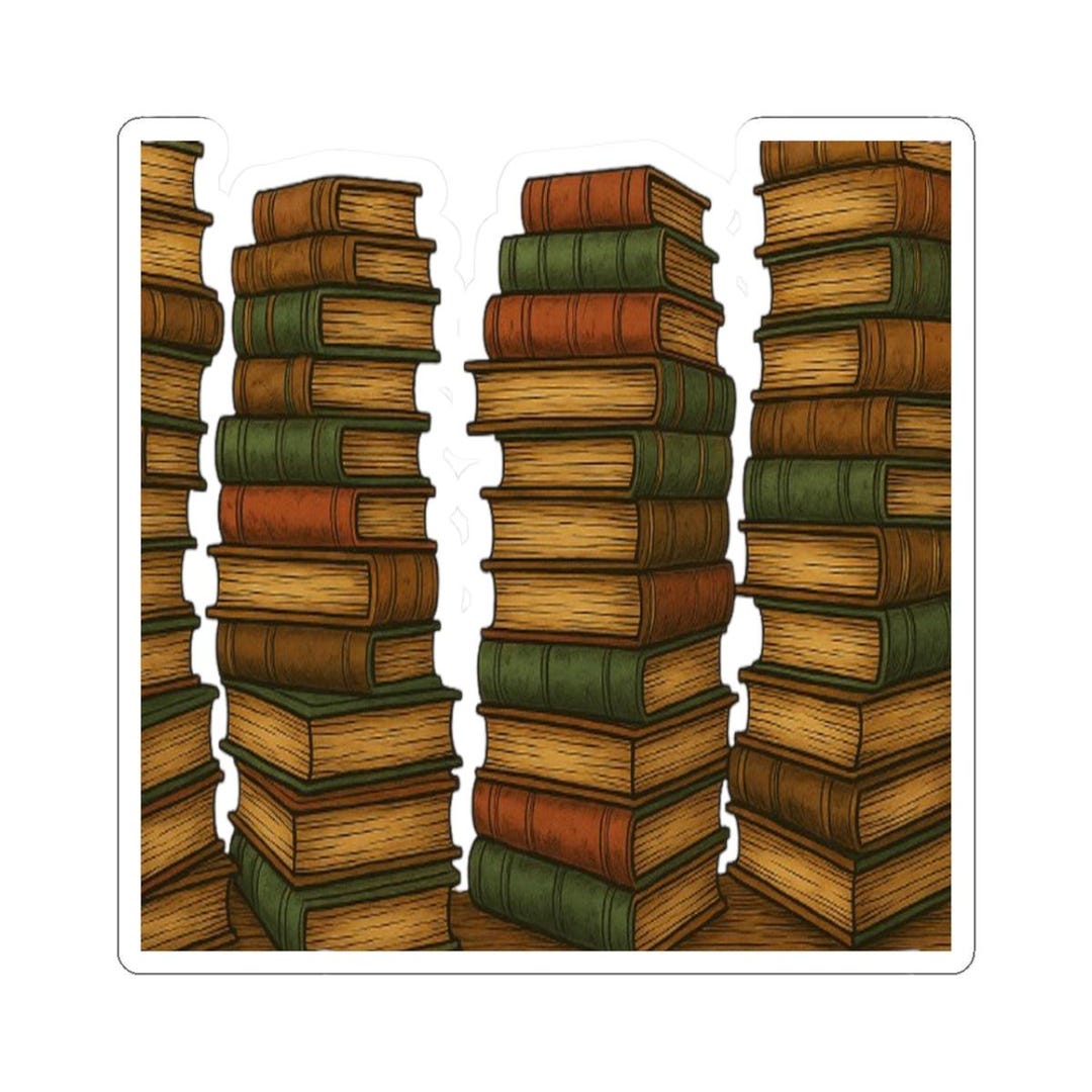 Bookshelf Kiss-cut Stickers, Cute Bookstickers for Readers, Vintage ...