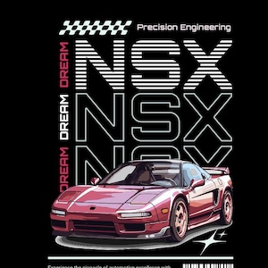 NSX Dream Car T-shirt Design & Mockup | JDM Retro Racing Car Digital ...