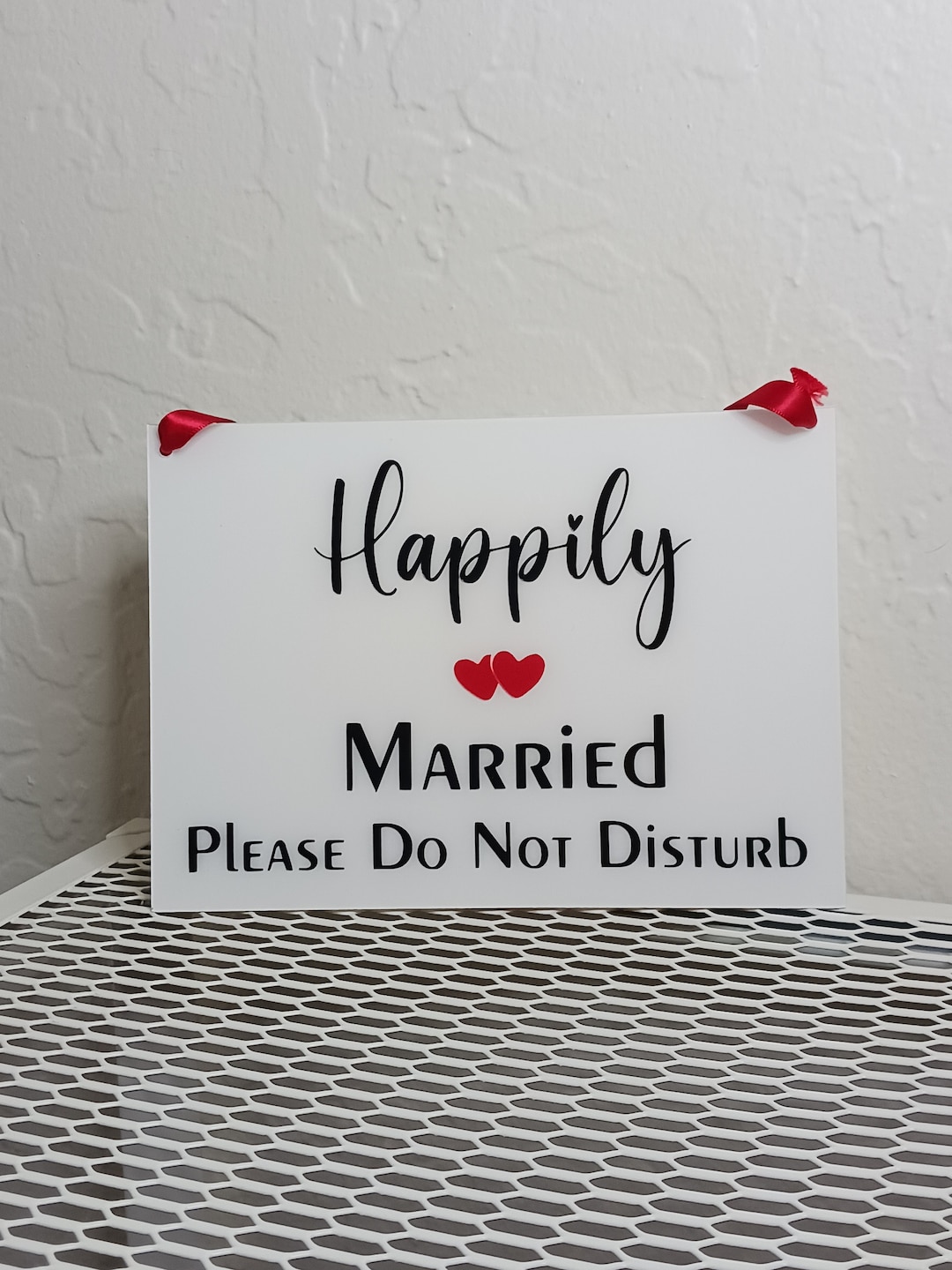 Happily Married Acrylic Hanging Sign, Wedding Gift, Do Not Disturb ...