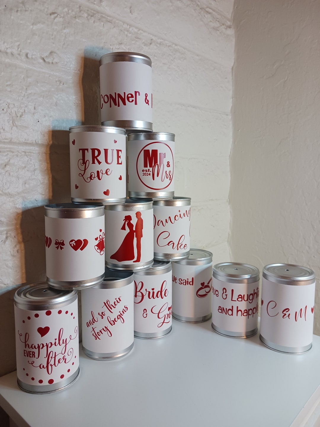 Handmade Wedding Car Cans, Wedding Photo Op, Personalized Wedding Decor ...