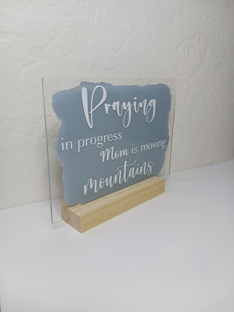 Praying in Progress Acrylic Prayer Room Sign War Room Sign - Etsy