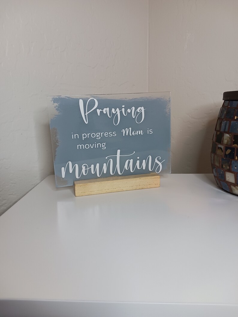 Praying in Progress Acrylic Prayer Room Sign War Room Sign - Etsy