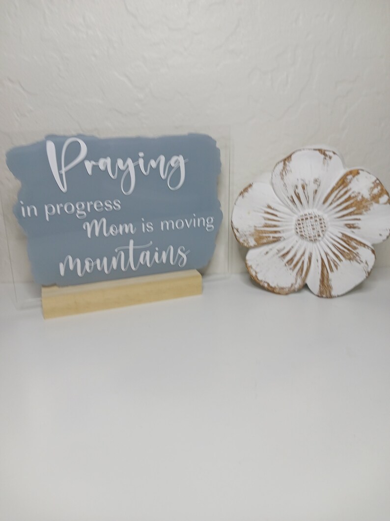 Praying in Progress Acrylic Prayer Room Sign War Room Sign - Etsy
