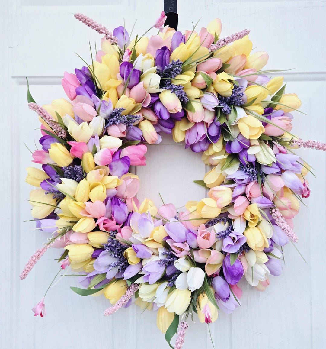 Tulip Wreath Yellow, Purple, Pink - Etsy