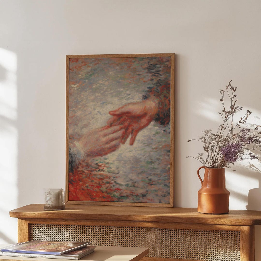 Printable Romantic Impressionist Hands Painting - Tender Human ...