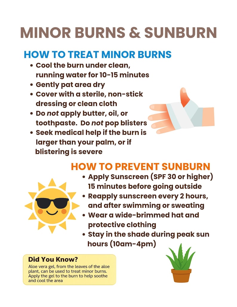 Basic First Aid for Kids & Families | Printable Emergency Guide | CPR ...