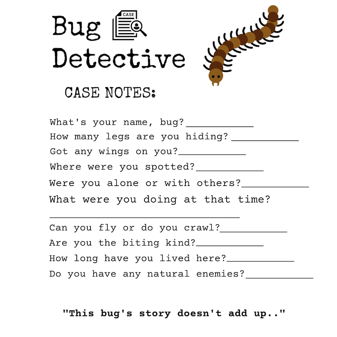Bug Detective Printable – Fun Nature Activity for Kids | Insect Drawing ...