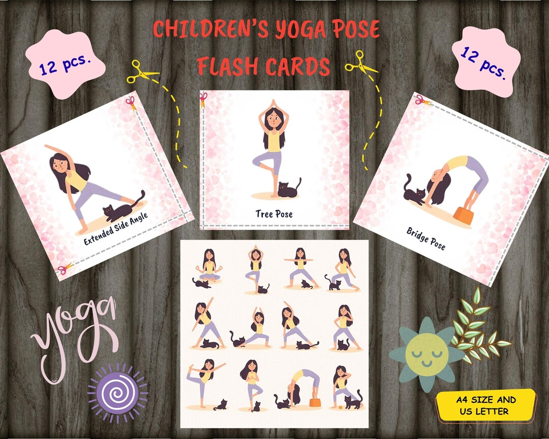 Yoga Cat Coloring Pages: Kids Activity Cards (PDF Download) - Etsy Canada