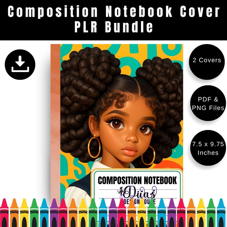African American Girl Notebook Cover 7 |green Plaid Composition Cover ...