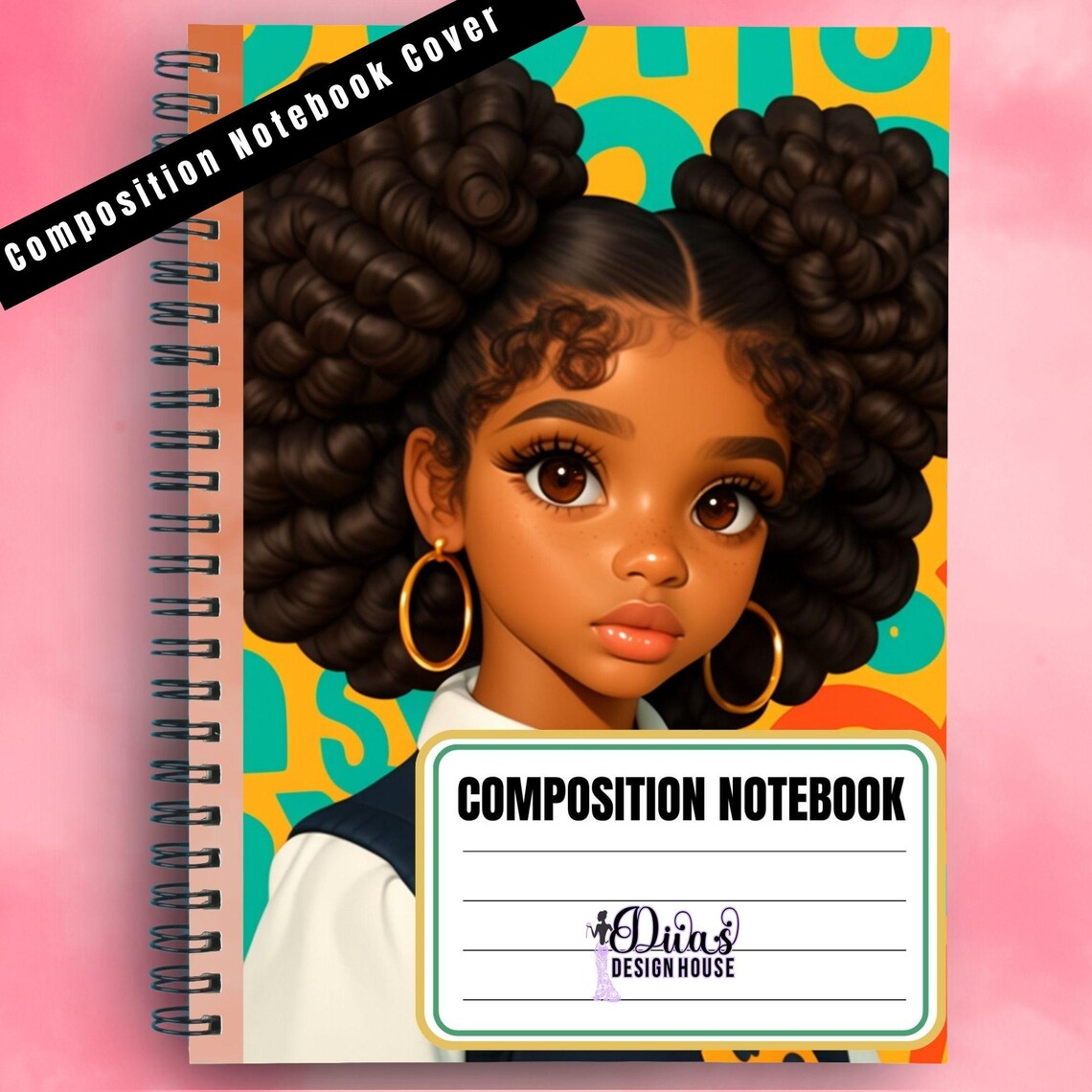 African American Girl Notebook Cover 7 |green Plaid Composition Cover ...