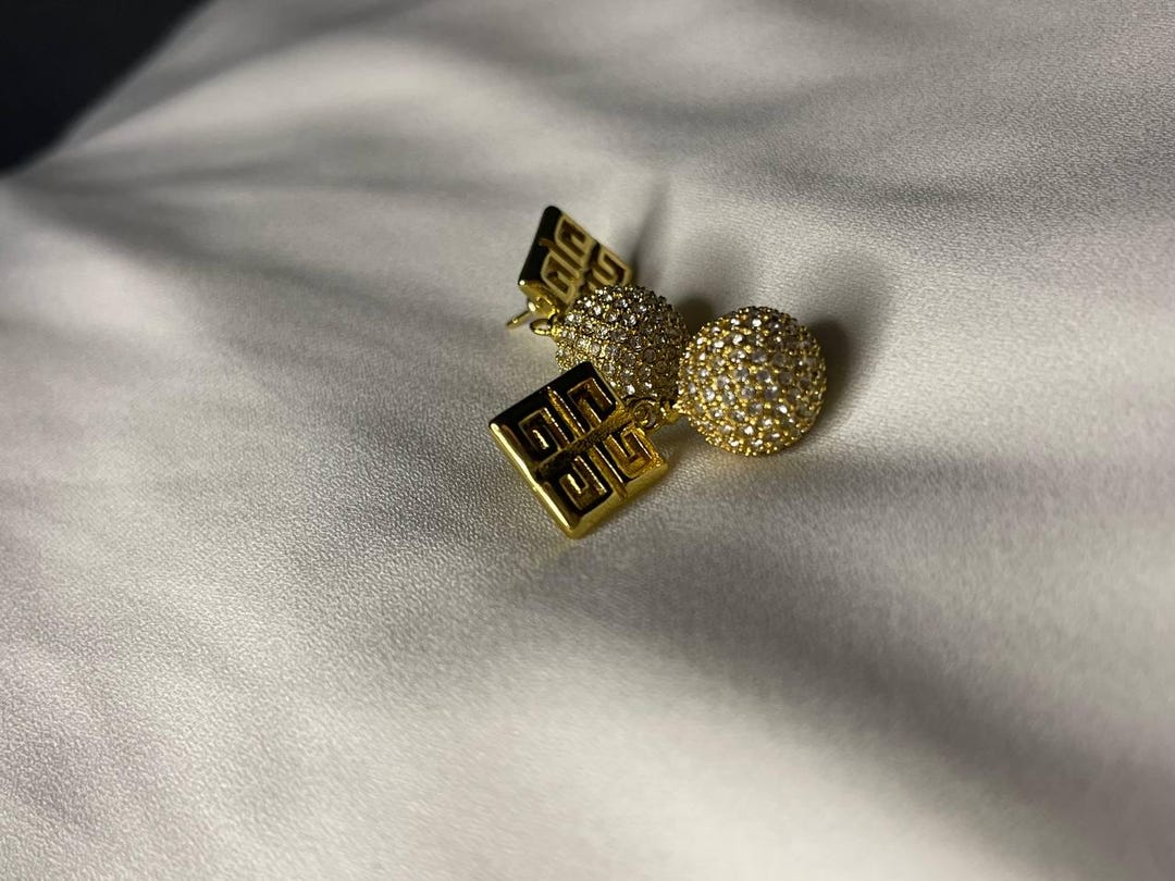 Vintage Givenchy Pave Crystal Disco Ball Drop Earrings 4cm - Etsy