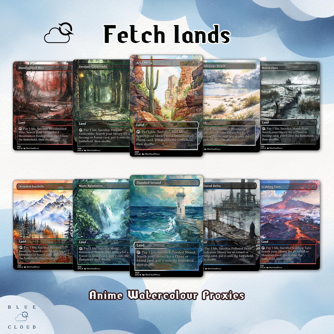 Anime Watercolor Fetch Lands Proxy: MTG EDH Commander Art - Etsy UK