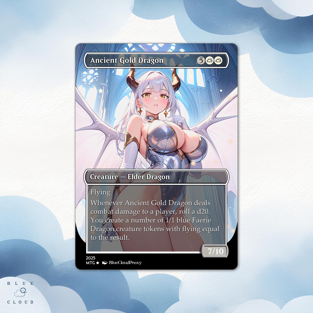 Ancient Gold Dragon Anime Waifu Custom Proxy Card Single Card for EDH ...