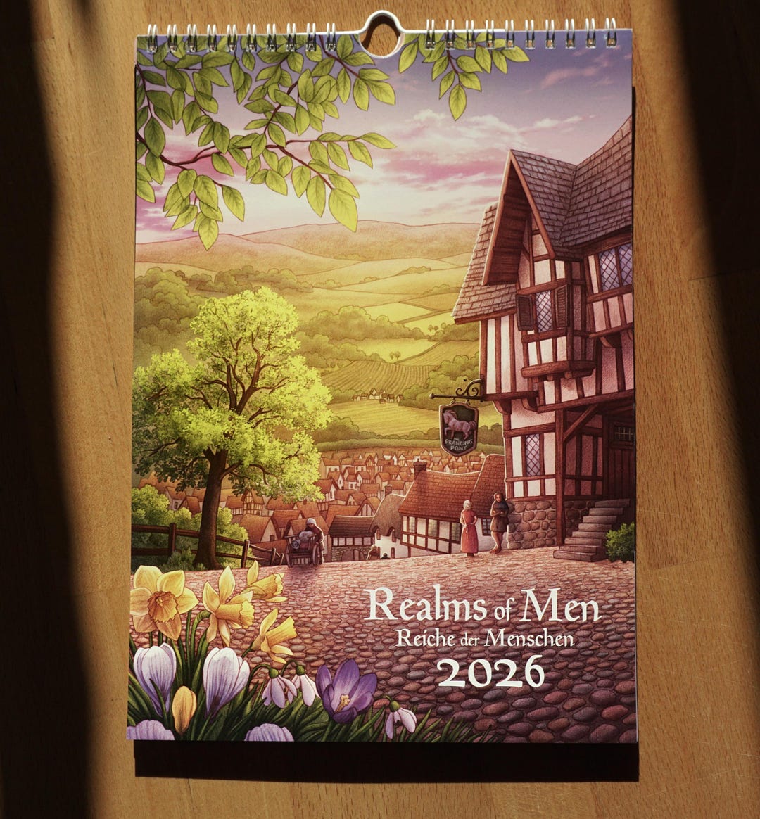 2026 Illustrated Middle-earth Monthly Calendar | Realms of Men Art ...