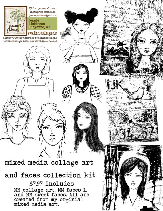 Mixed Media Art Download Combo Kit - Etsy