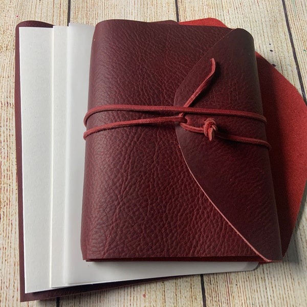 Red Leather Journal - Etsy