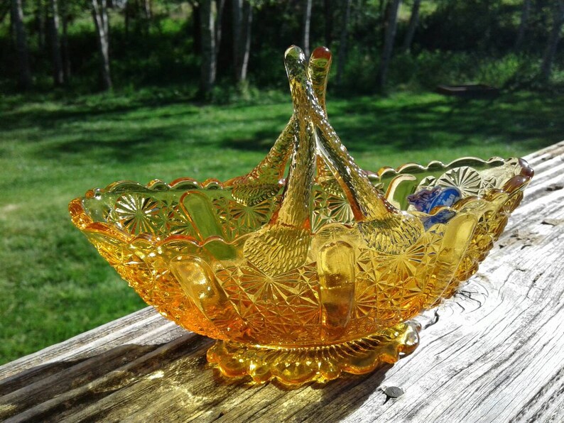 Vintage Fenton Sticker Label Split Handle Orange Glass | Etsy