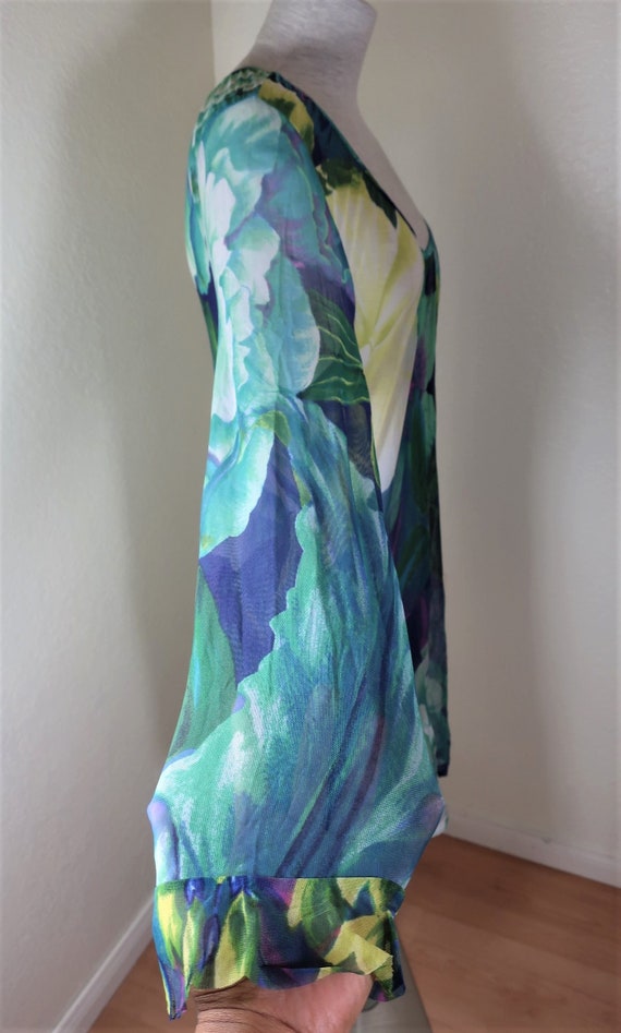 KENZO Jungle Sheer Mesh See Through Green Long SLeeve… - Gem